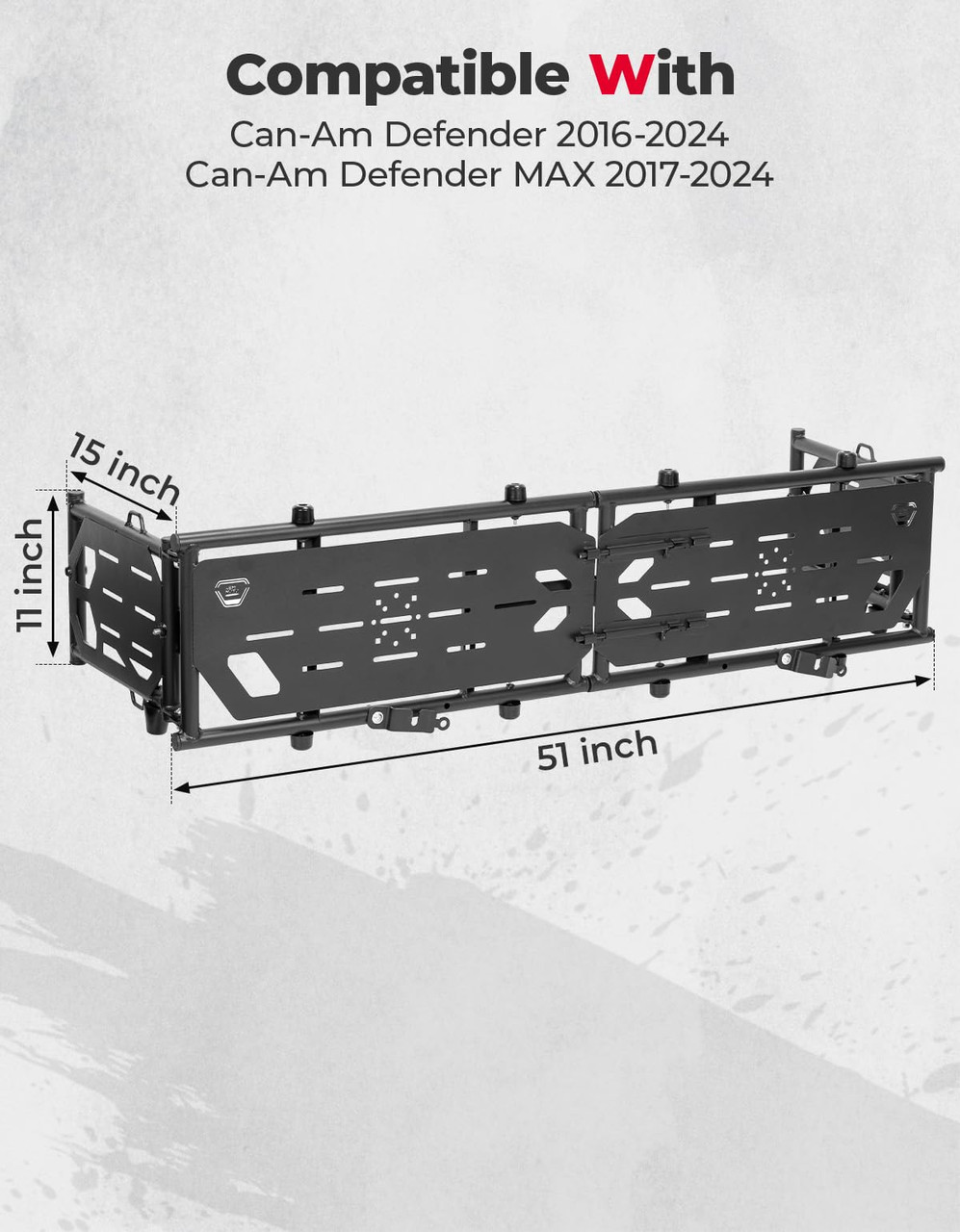 Can-Am Defender Heavy-Duty Bed Extender by Kemimoto B0105-00001-BK