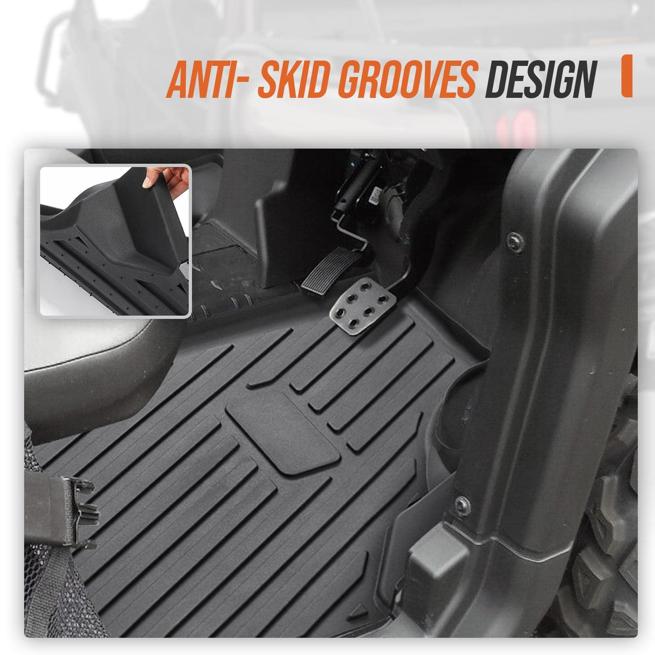 Can-Am Defender TPE Floor Mats & Bed Liner by Kemimoto B0107-00901BK ...