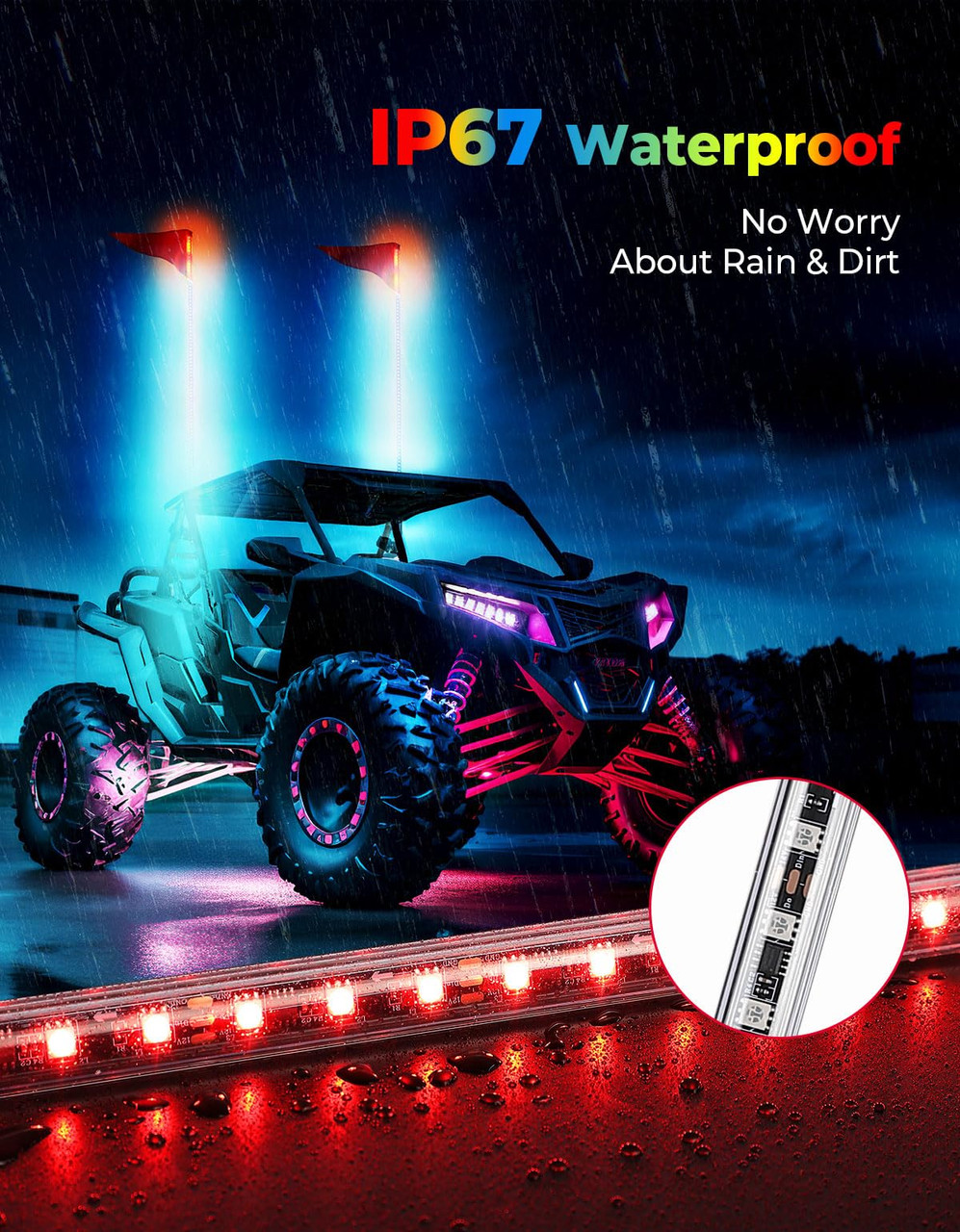 Can-Am Defender DRL Signal Light & Whip Lights by Kemimoto B0801 ...