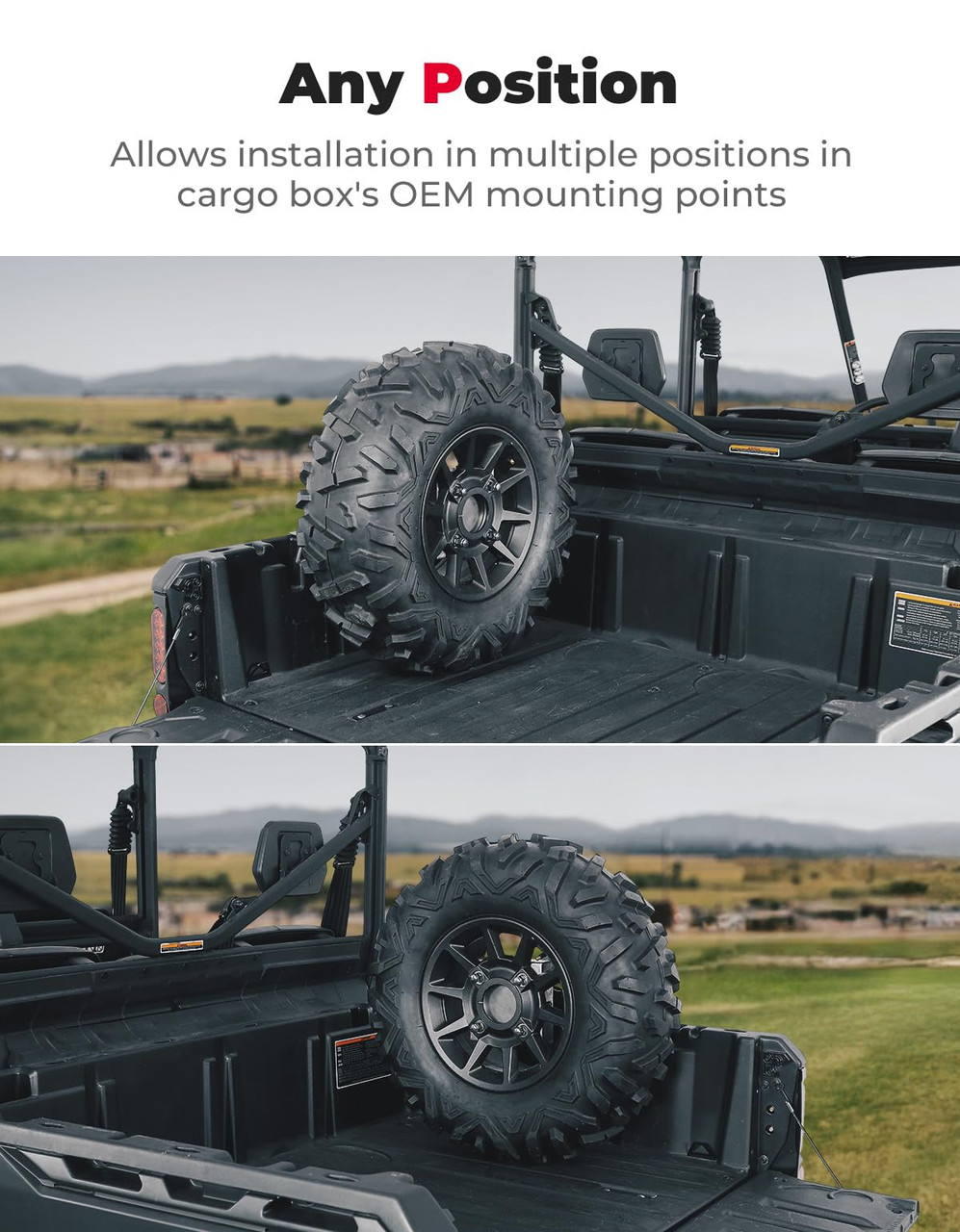 Can-Am Defender Spare Tire Holder by Kemimoto B1001-01802-BK