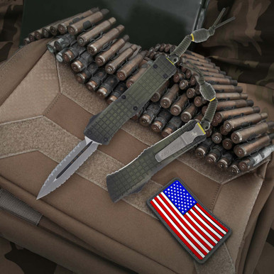 Microtech Combat Troodon Frag Off Grenade Green - 3.81in Apocalyptic ...