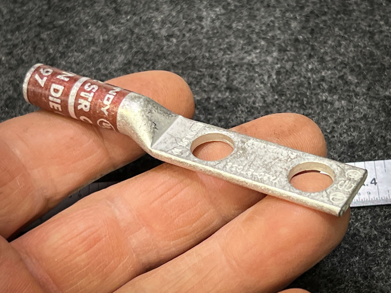 Burndy 2-AWG Two-Hole Compression Lug Terminal Connector YA2C2TC38 - W22045