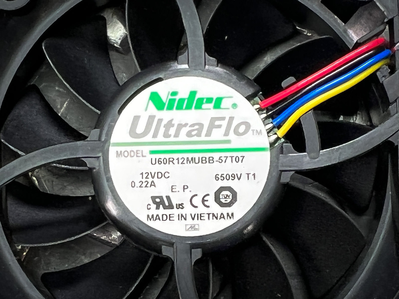 PWM Fan, 60mm Nidec UltraFlo U60, Axial, 12VDC - A22014