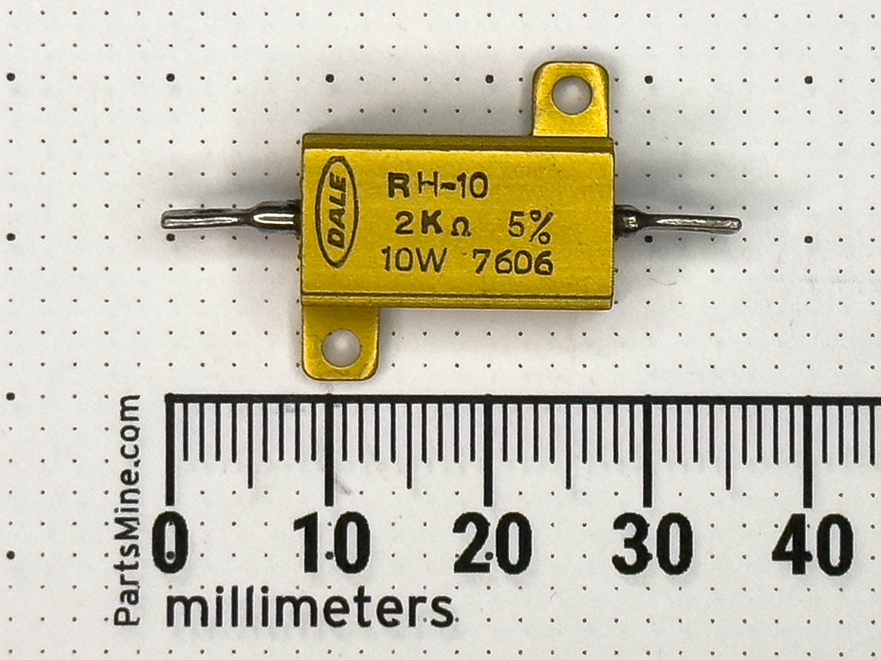 Dale RH-10 Wirewound Resistor, 2K Ohm, 10W, 5% - A23054