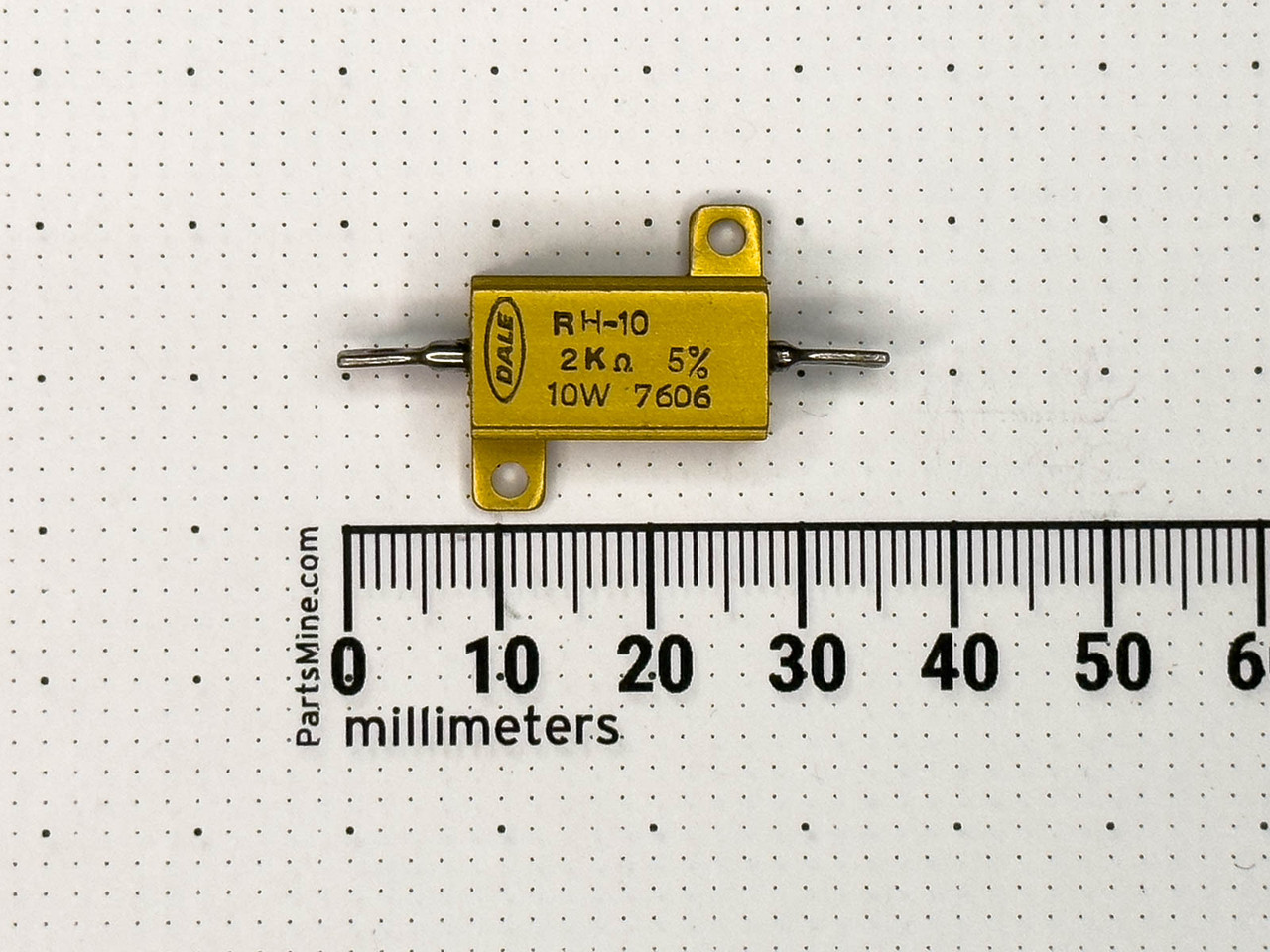 Dale RH-10 Wirewound Resistor, 2K Ohm, 10W, 5% - A23054