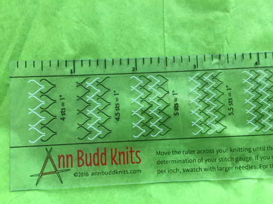 Ann Budd Knit Gauge Ruler / Stick Chick Yarns