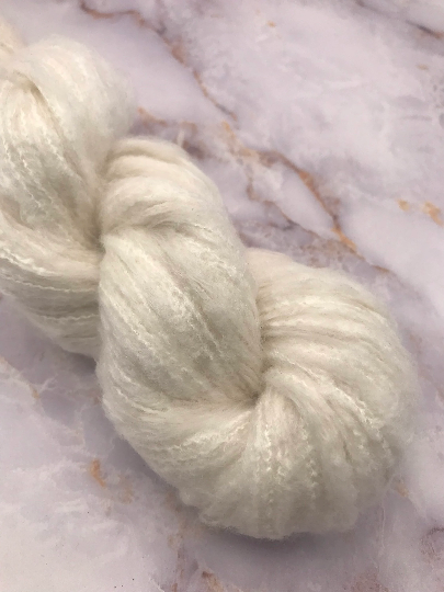 Brushed Boucle Silk & Merino Wool Fingering Weight Undyed Yarn / Stick ...