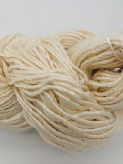 Silk Merino Wool Worsted Weight Single Ply Undyed Yarn / Stick Chick Yarns