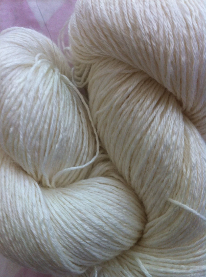 Bamboo Merino Wool Fingering Weight Undyed Yarn / Stick Chick Yarns
