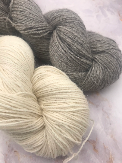 Baby Llama Fingering Weight Undyed Yarn / Stick Chick Yarns