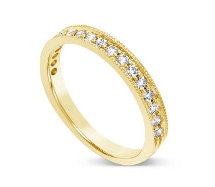 Diamond Band with Beaded Rims