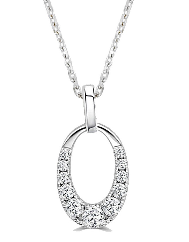 Diamond Open Oval Pendant