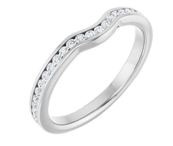 Curved Channel Set Diamond Band