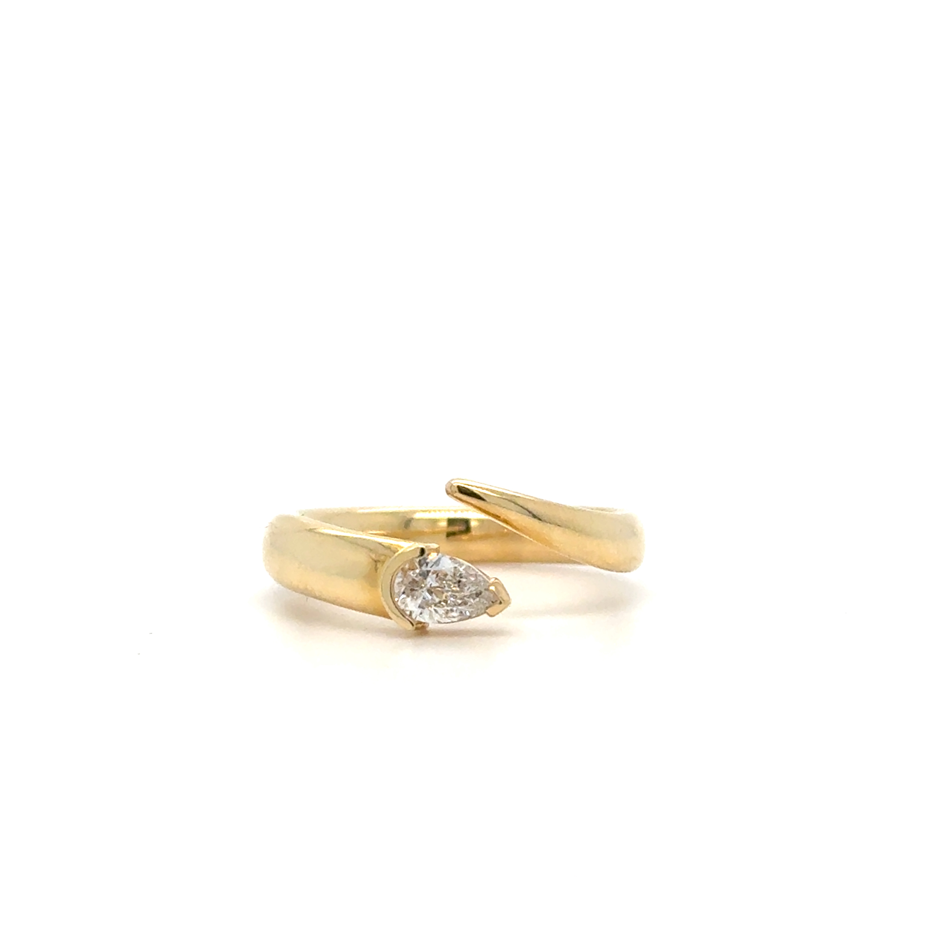 Pear Shape Diamond By-Pass Ring II - Summerwind Jewelers