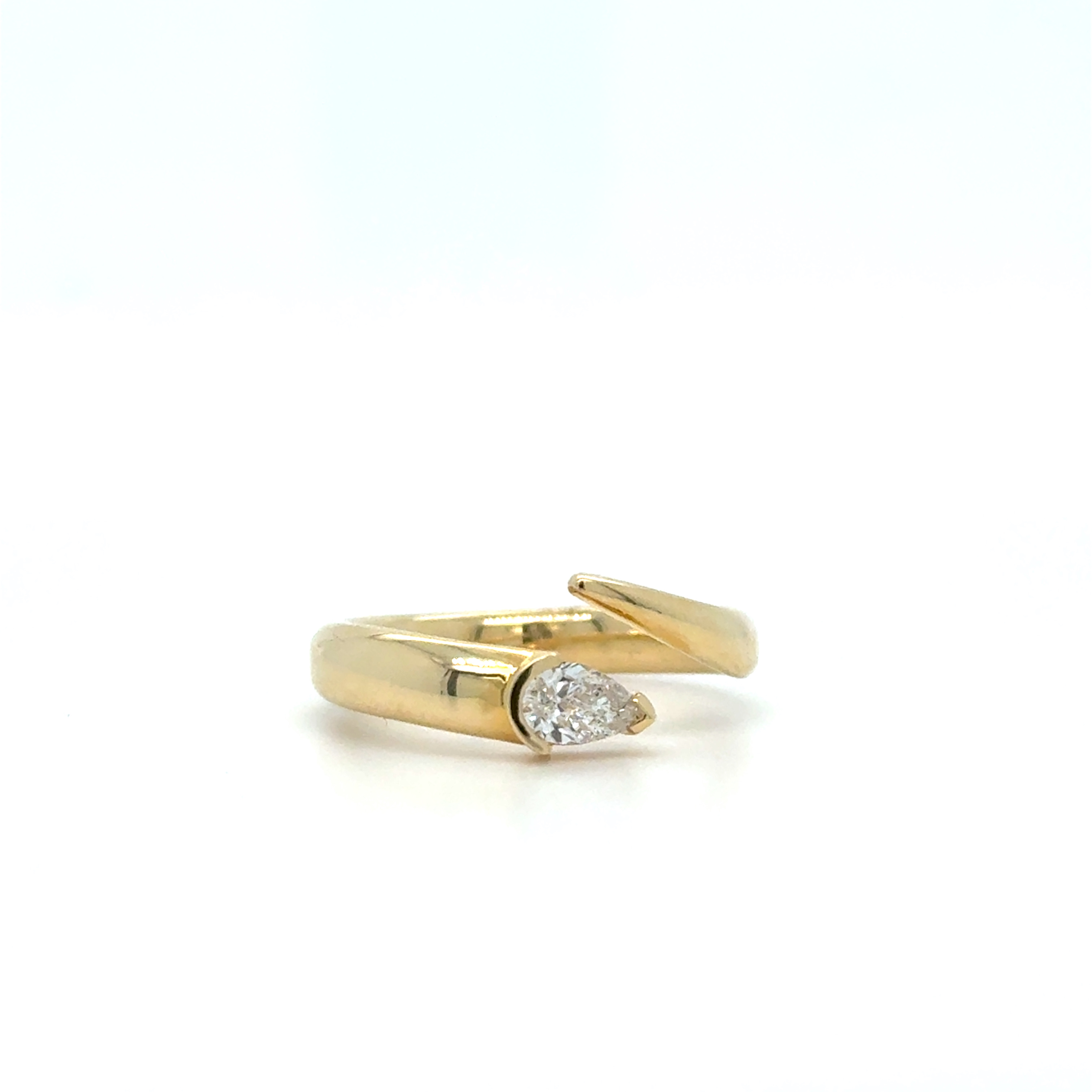 Pear Shape Diamond By-Pass Ring II - Summerwind Jewelers