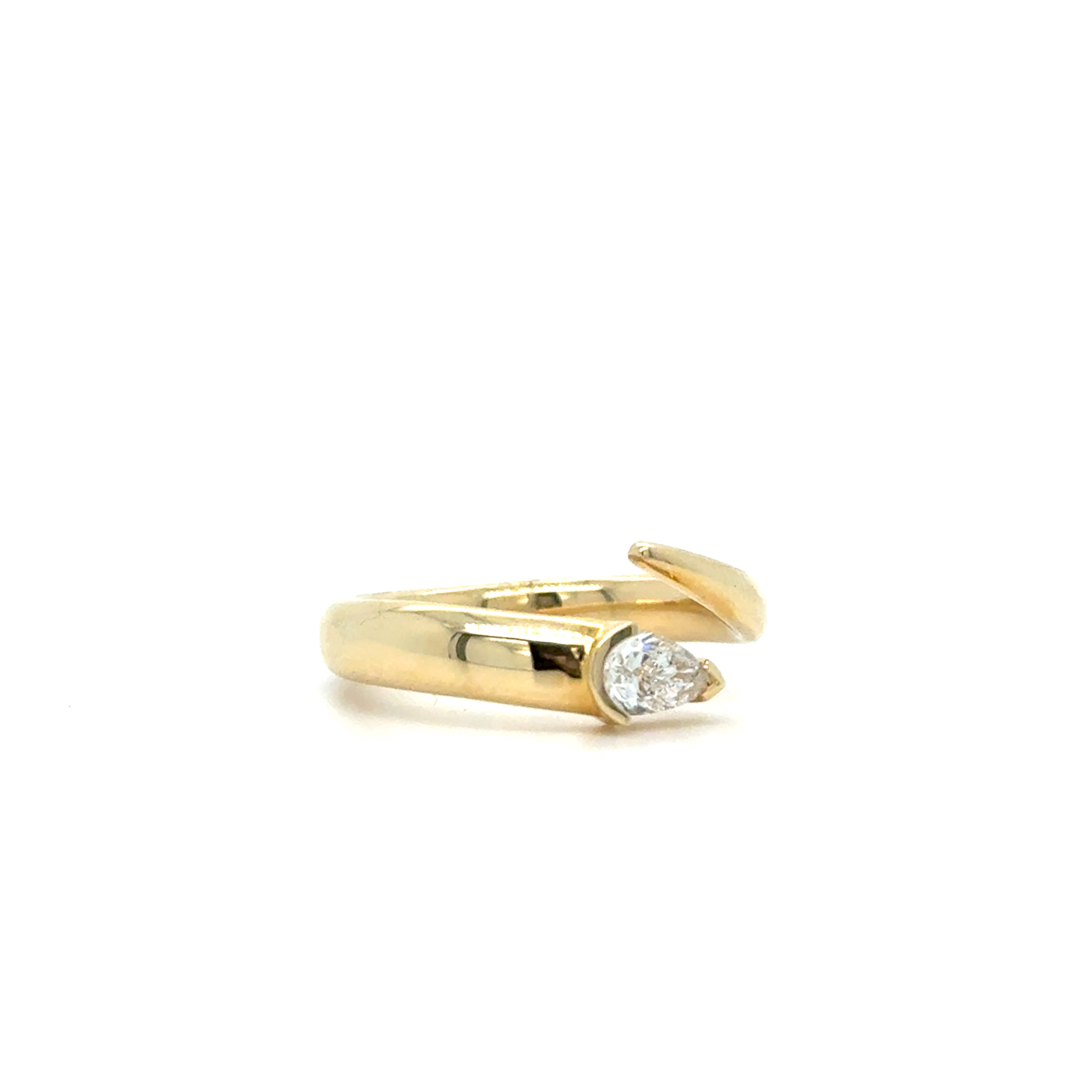 Pear Shape Diamond By-Pass Ring II - Summerwind Jewelers