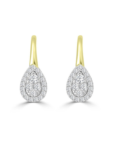 Diamond Tear Drop Earrings