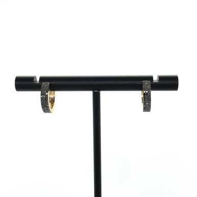 Triple Row Black Diamond Hoops