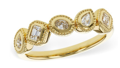 Bezel Set Fancy Shape Diamond Band