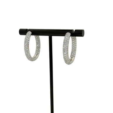 4cttw Pave Diamond Inside Out Hoops