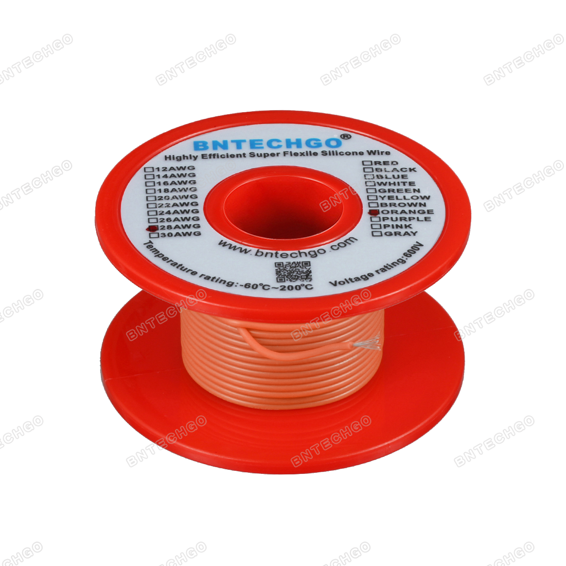 28 gauge silicone wire 100 feet orange soft and flexible