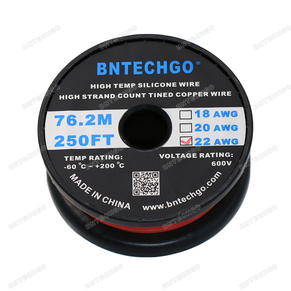 22 gauge silicone wire spool red 250 feet ultra flexible