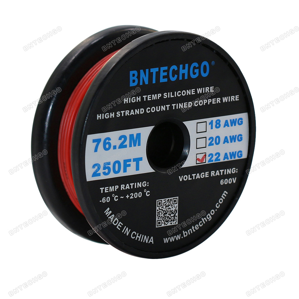22 gauge silicone wire spool red 250 feet ultra flexible