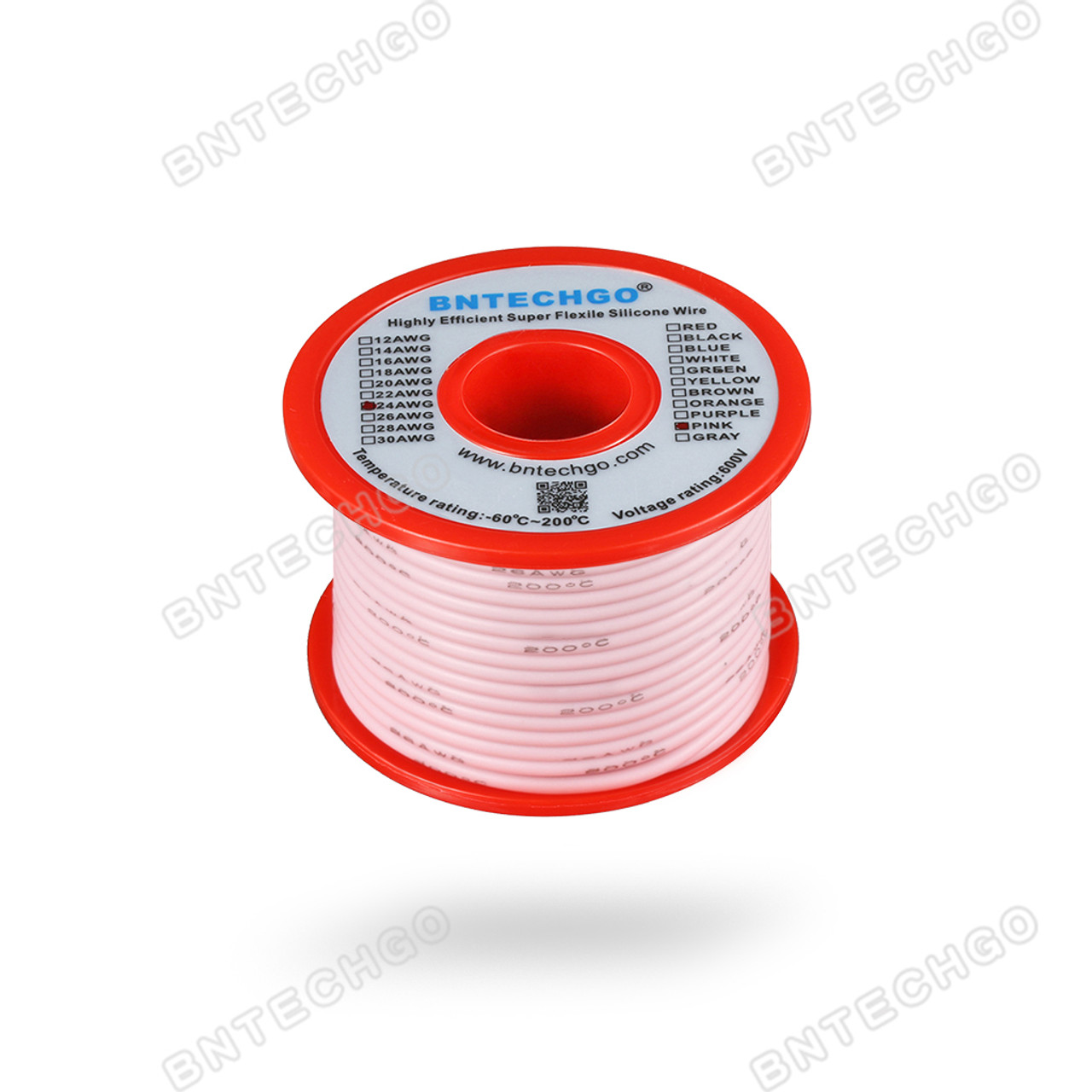24 gauge silicone wire spool pink 50 feet ultra flexible