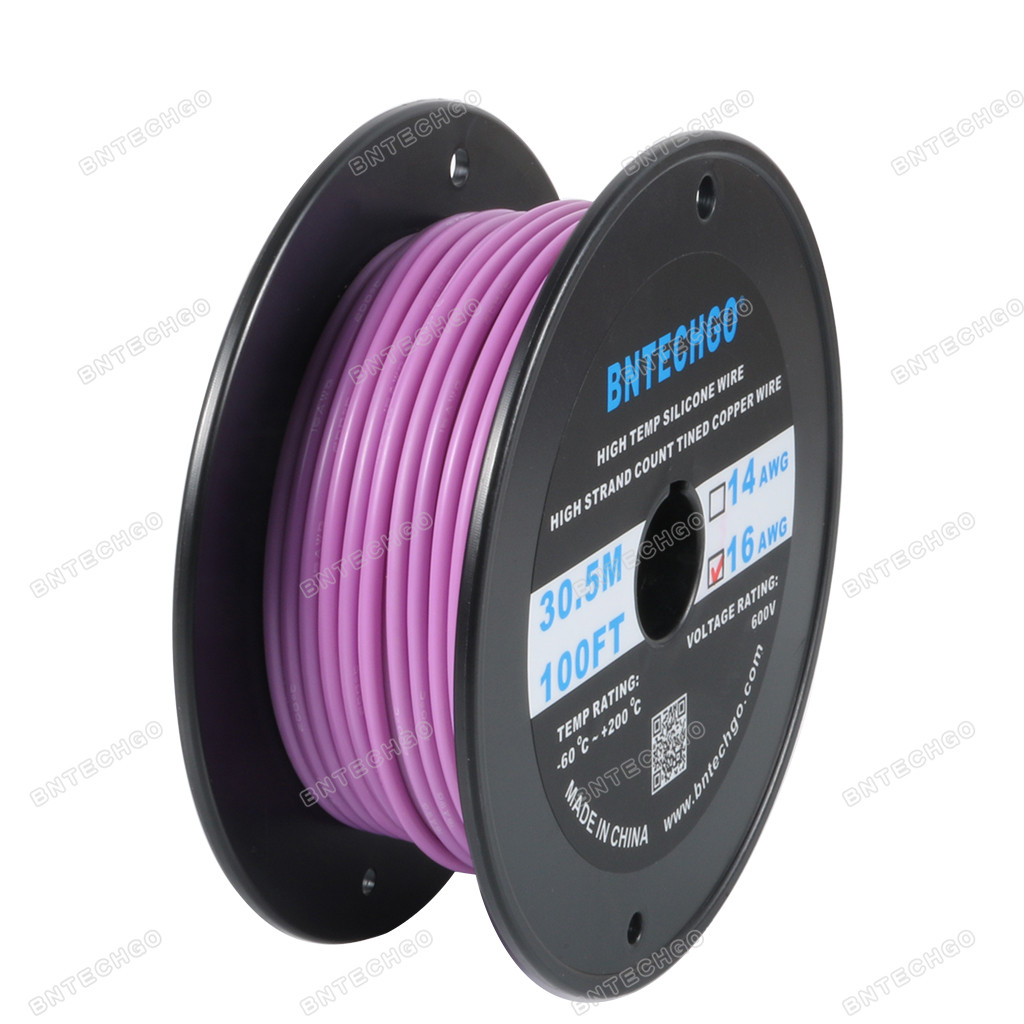 16 gauge silicone wire spool purple 100 feet ultra flexible