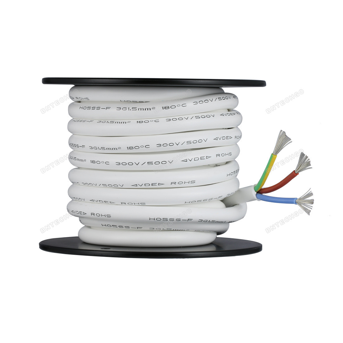 BNTECHGO Ultra Flexible 1.5mm2 3 Conductors Silicone Tinned Copper Wire ...