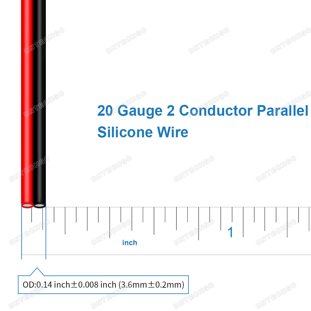 20 Gauge Flexible 2 Conductor Parallel Silicone Wire Stranded Tinned ...