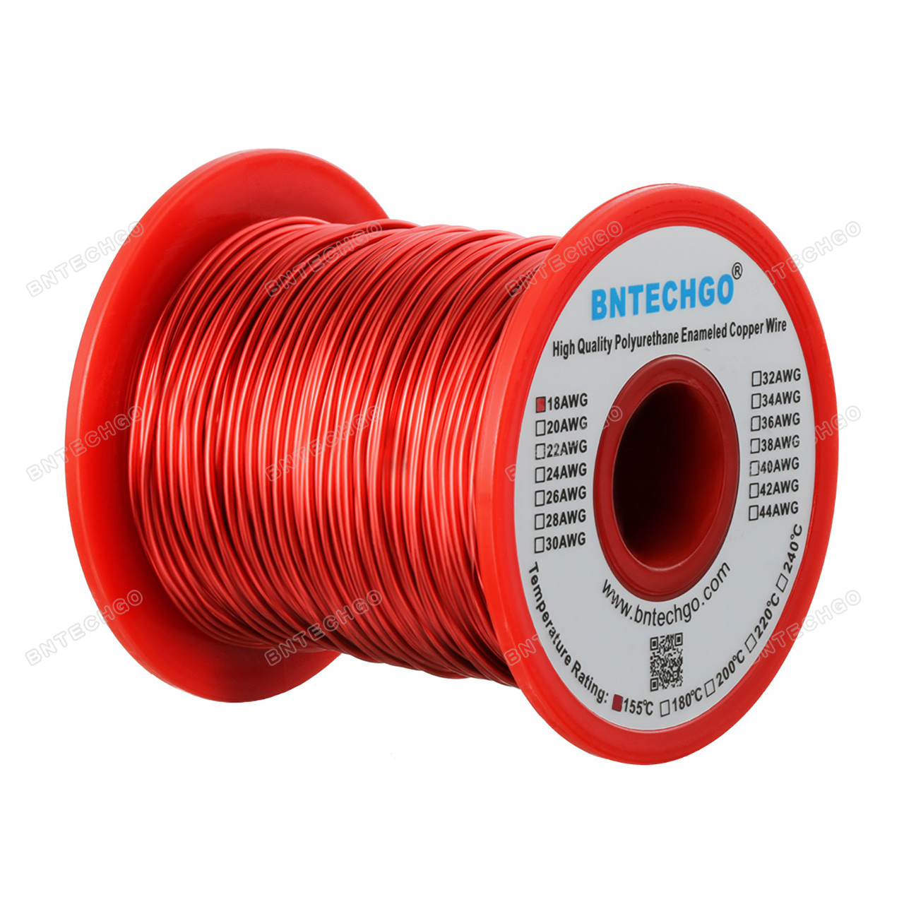 18 AWG magnet wire 1 spool coil red temperature rating 155 degree Cegree C