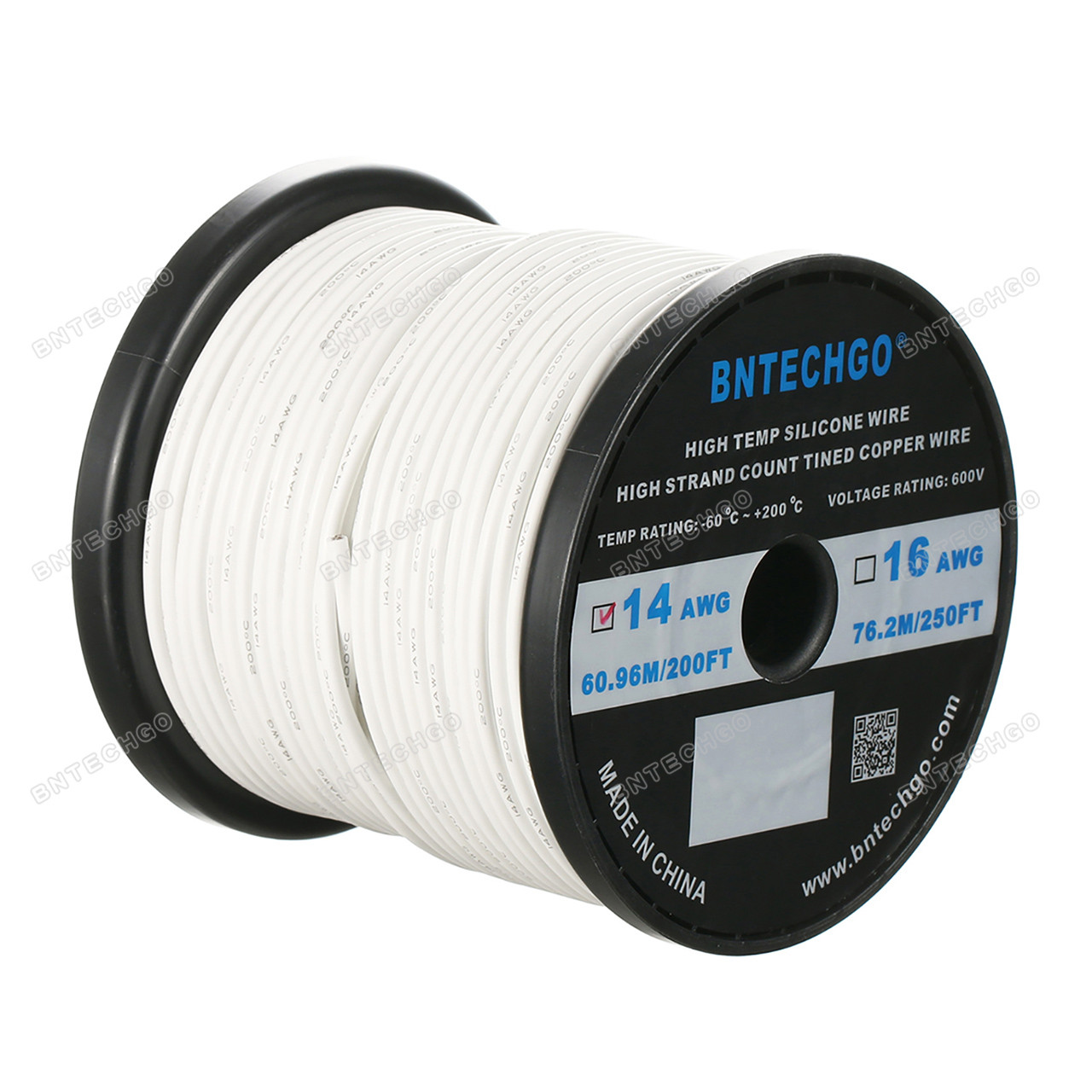 14 gauge silicone wire spool white 200 feet ultra flexible
