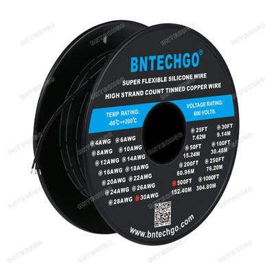 High quality ultra flexible soft 30 gauge black silicone ribbon copper wire
