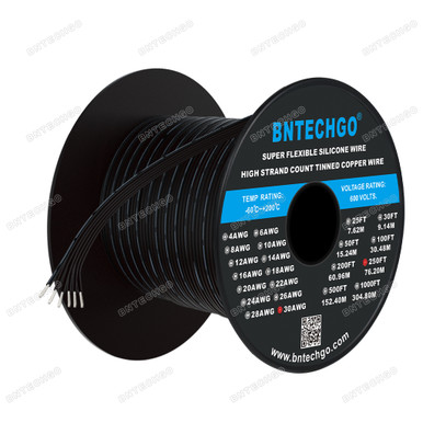 30 Gauge Silicone Ribbon Cable Copper Wire 6P Flat Cable 250ft