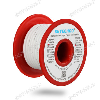 16 gauge silicone wire spool white 25 feet ultra flexible