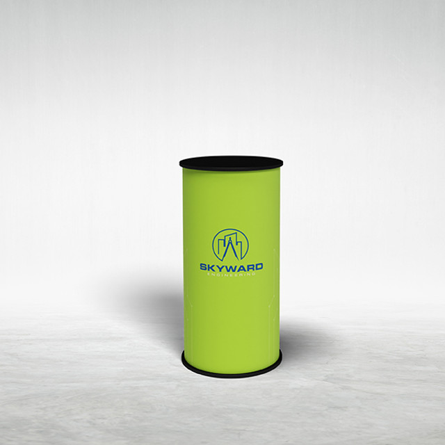 Small Round Portable Podium Trade Show Counter - Replacement Graphic ...