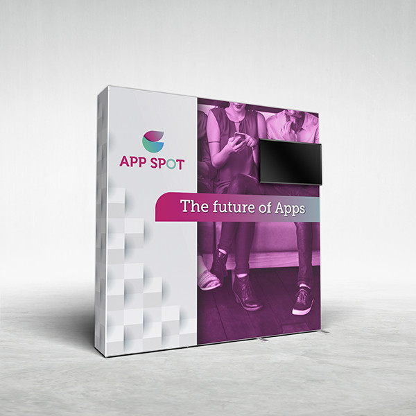 Graffiti 8' Pop-up Trade Show Display with Monitor Mount | Displayit