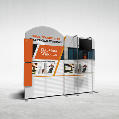 10’ Ensemble Tension Fabric Trade Show Display Kit E10A with Shelves ...