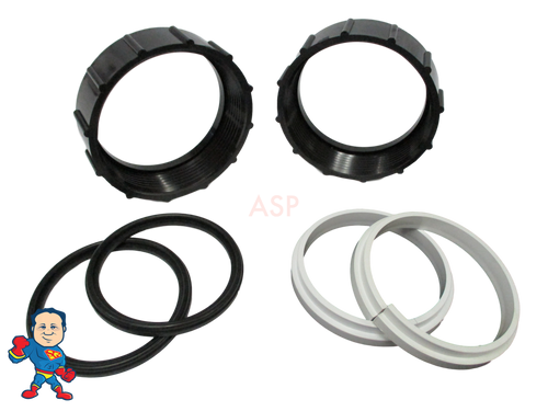 Set of(2) 2 1/2" Spa Hot Tub Heater Union Retainer Nut Therm Gasket Video How To