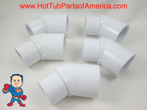 45° 2" Street x Slip PVC Spa Elbow Fittings (5-Pack) | Global
