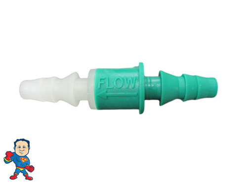Ozone Check Valve Del Ozone 1/4" Barb x 3/8" Barb 1/2 psi
