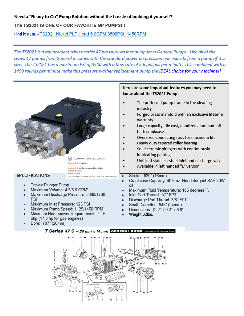 The TS2021 IS ONE OF OUR FAVORITE GP PUMPS!!! - KECSupplies.com