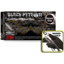 Python Heavy Duty Powder Free Black Nitrile Gloves w/ Tactical Grip **FREE SHIPPING** Case of ...