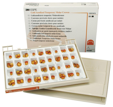 3M Gold Anodized Temporary Molar Crowns, 942301, Kit - DDS Dental Supplies