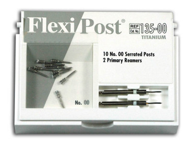 Flexi-Post Titanium Post Refill Size 00 White 10Pk - DDS Dental Supplies