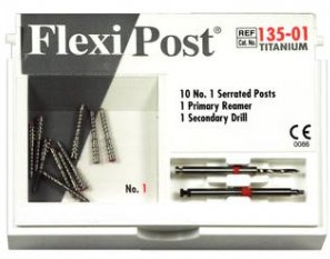 Flexi-Post Titanium Post Refill Size 01 Red 10Pk - DDS Dental Supplies