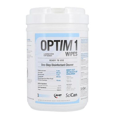 Optim 1 Surface Wipe Cleaner & Disinfectant X-Large Canister 60/Cn ...
