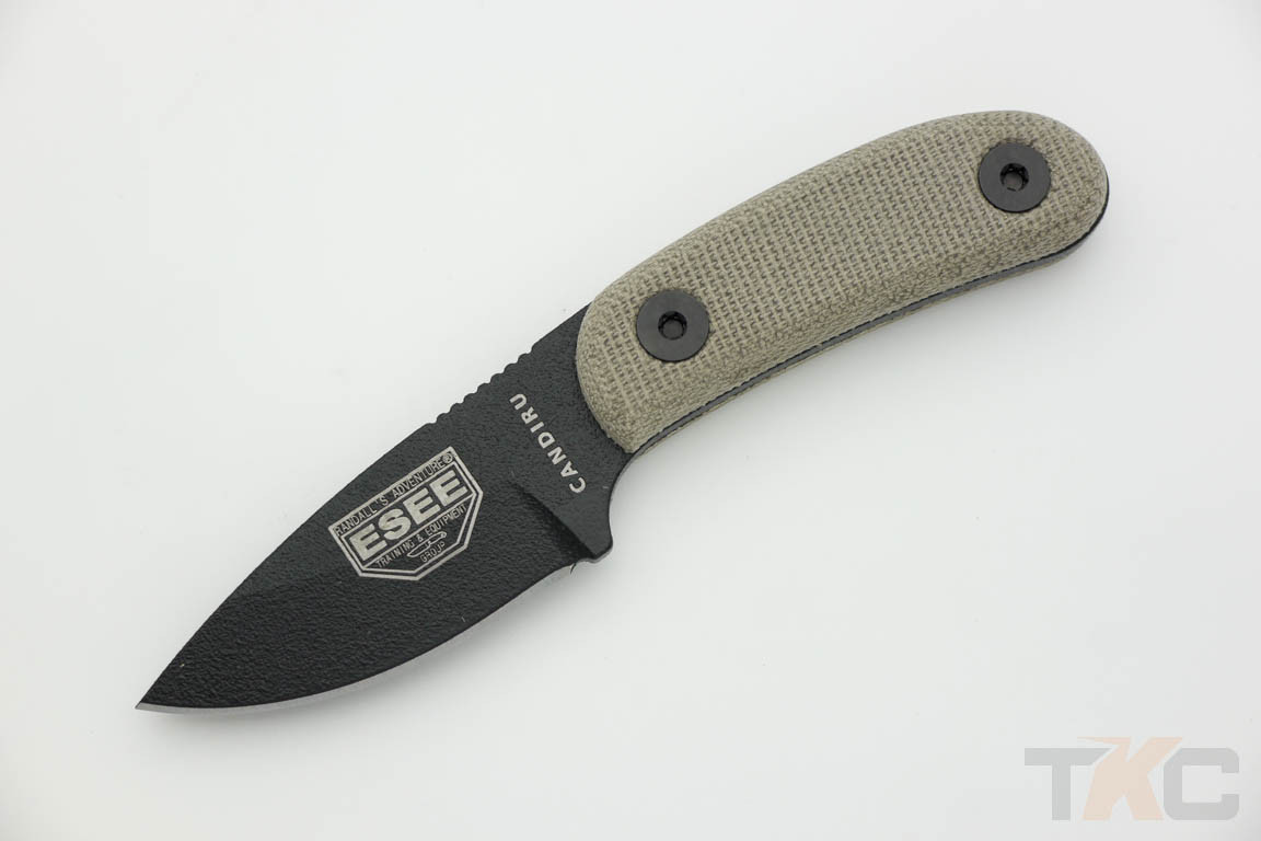 ESEE Candiru Factory Handle Slabs, Green Canvas Micarta