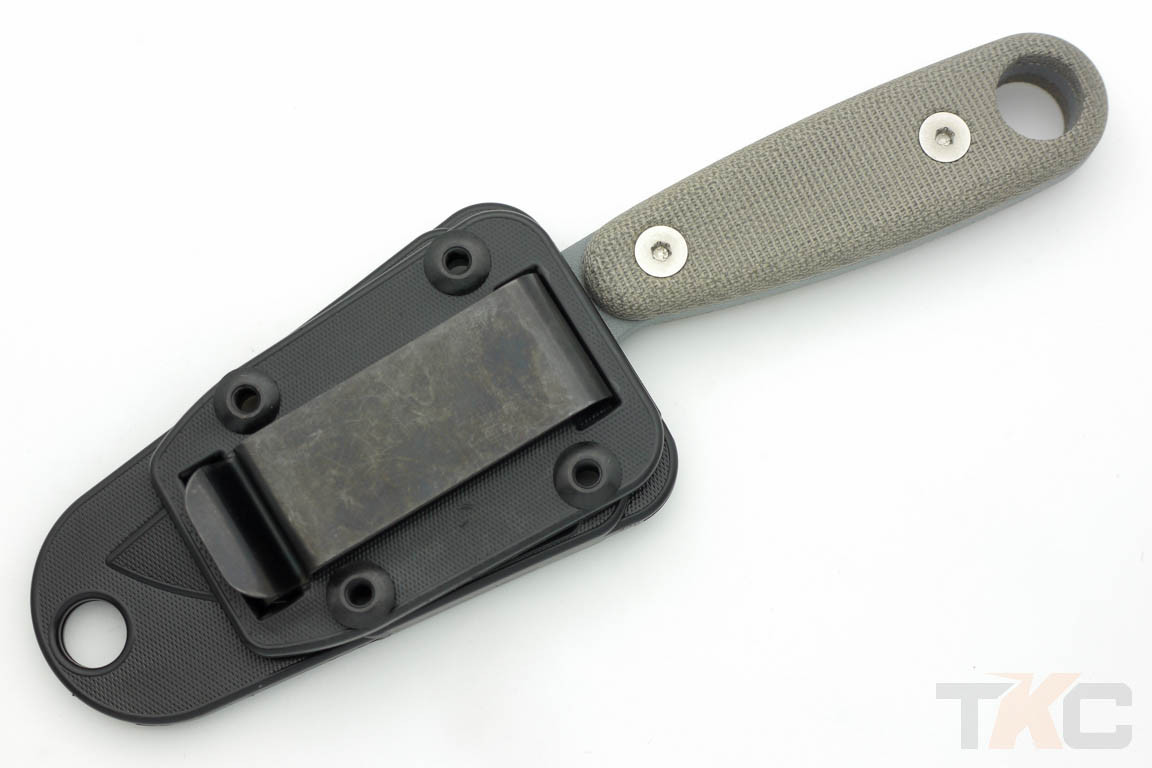 ESEE Izula II Fixed Blade Neck Knife with Gray Blade & Green Canvas ...
